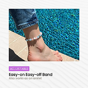 Trans Bracelet Handmade | 8mm Natural Semi Precious Reiki Healing Stones | Easy-On/Easy-Off Band