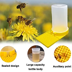 2 Pack Bee Watering Station Beekeeping Water Dispenser Perfect Beekeeping Drinking Beekeeper Tools (Yellow White)
