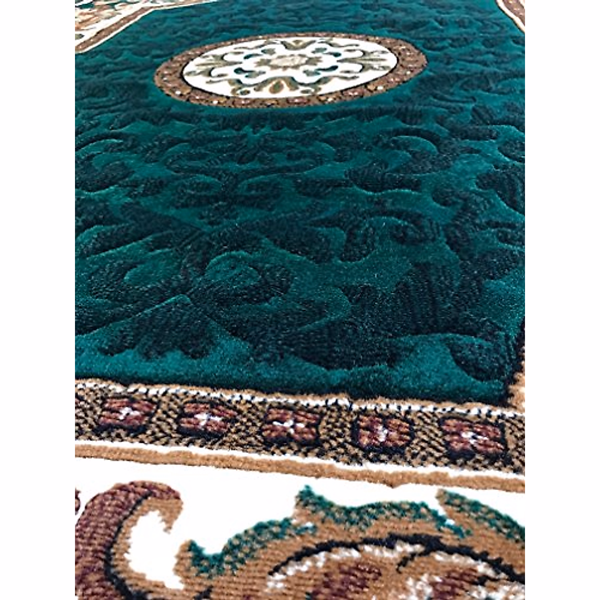 Kingdom Traditional Area Rug Hunter Dark Green Persian Design D123 (8 Feet X 10 Feet)