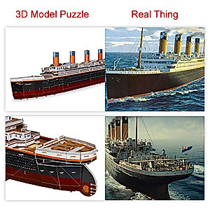 WISESTAR 32.2" L Large Titanic 3D Puzzles Model for Adults and Kids, 116PCS Sinking Cruise Boat Ship Play Model Game Toy Craft Kits, Educational Toy Birthday Gift for Boys Girls
