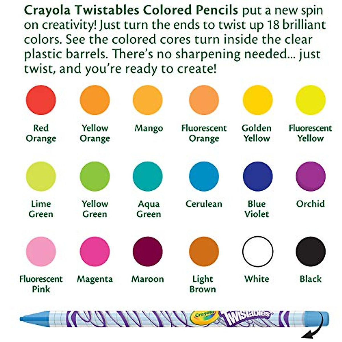 Crayola 18 Ct Twistables Colored Pencils
