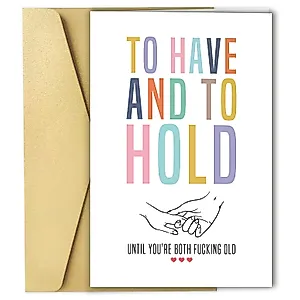 Spercy Funny Wedding Day Card, Congratulation Engagement Card, Marriage Card, To Have and To Hold