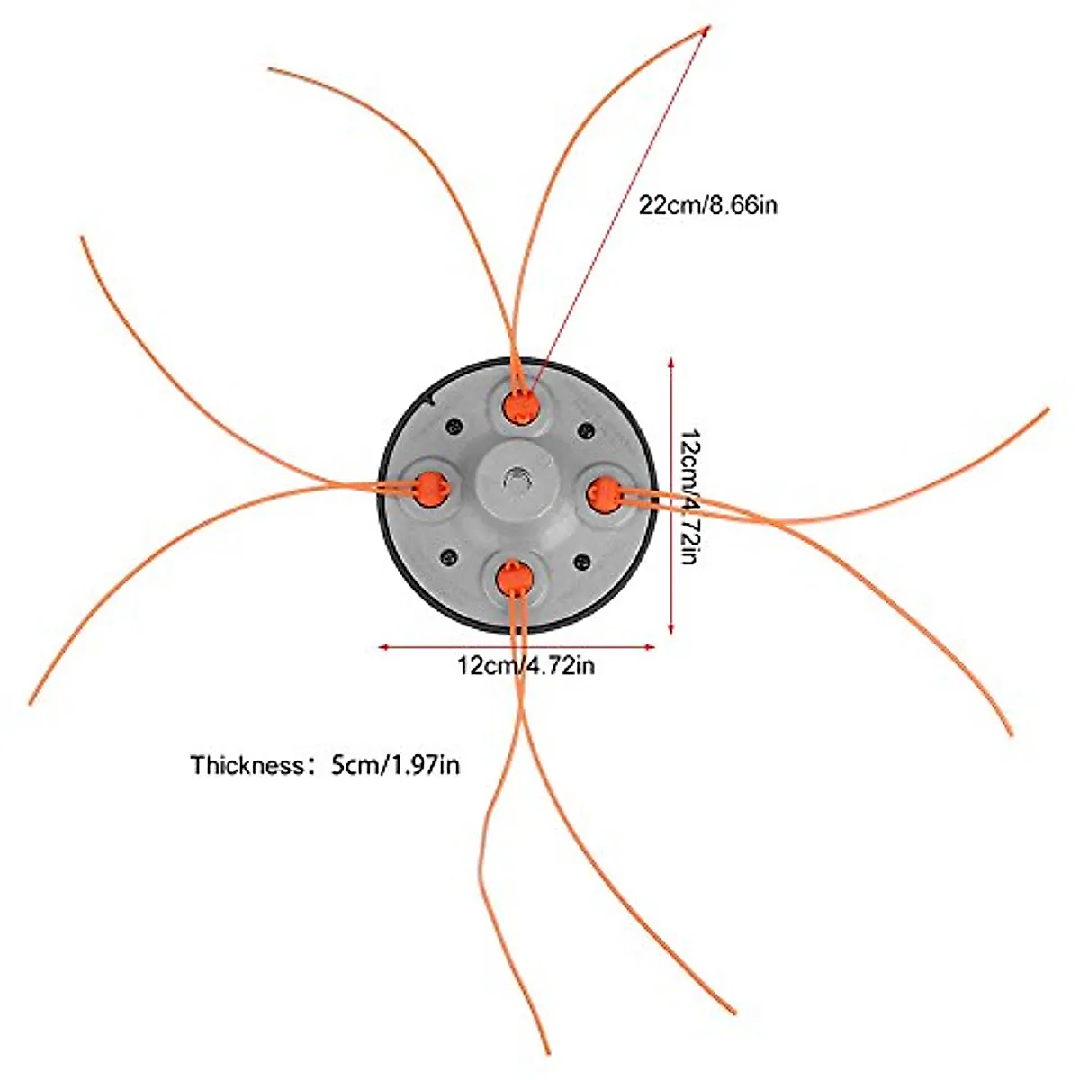Universal 4 Line Bump Trimmer Head Mower Gear Box Head String Set Grass Brush Cutter Accessory Power Tools for Garden Lawn Patio,Lawn Mower Accessories