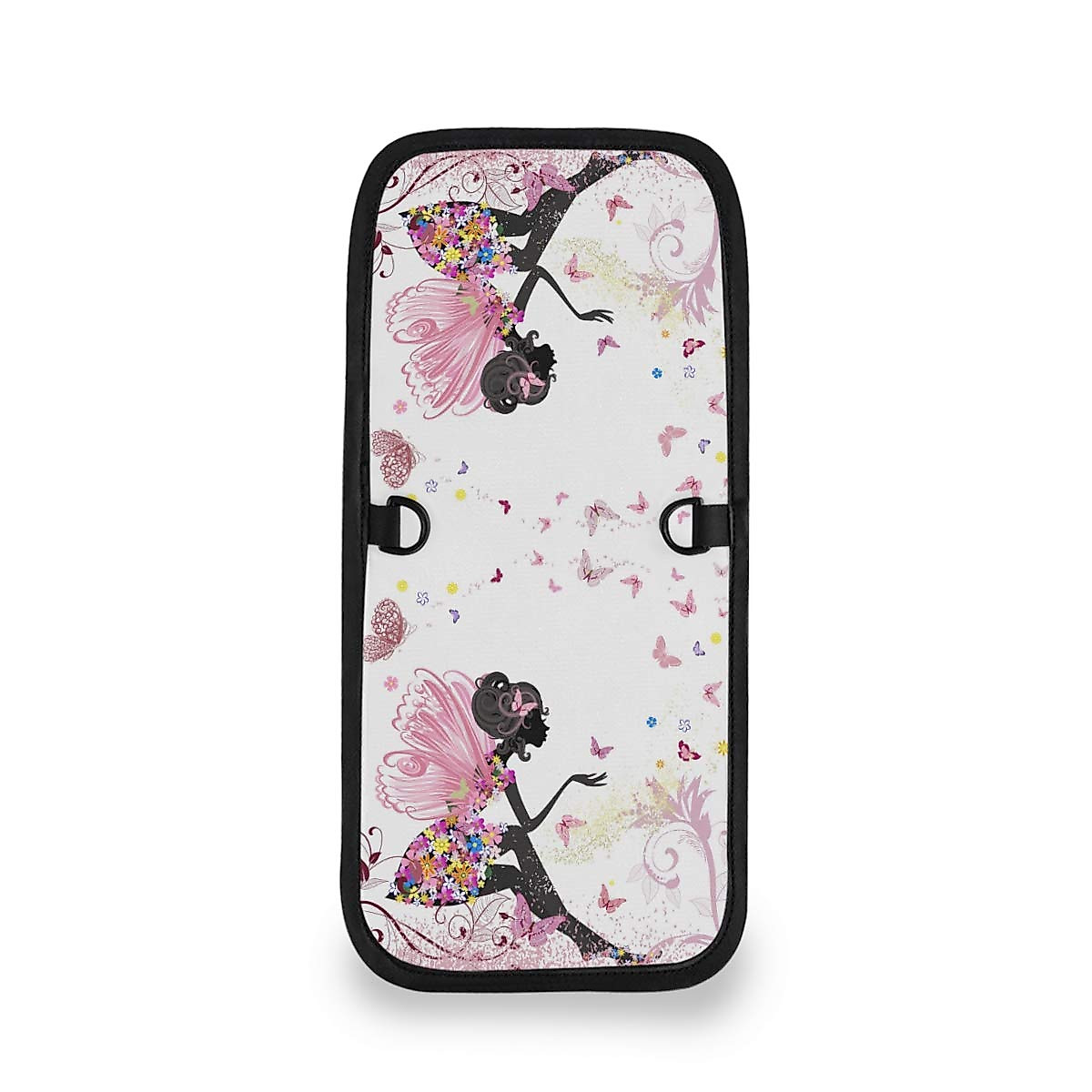 ALAZA Flower Fairy Pink Butterfly Small Crossbody Wallet Purse Cell Phone Bag Rfid Passport Holder with Credit Card Slots