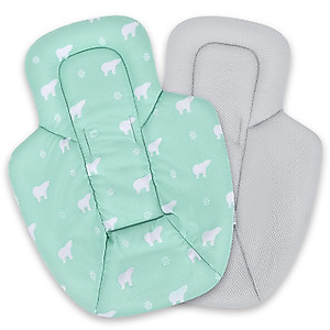 Minne Baby Infant Insert, Cool Mesh Fabric Newborn Insert Compatible with 4Moms MamaRoo and RockaRoo Swing, Soft and Breathable with Head and Body Support
