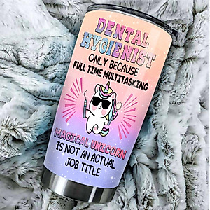 MEDROC Dental Hygienist Gifts Tumbler - Stainless Steel 20oz Straw Lid, Funny Dental Hygiene Gifts For Women Men, National Dental Hygienists Week Gifts For Coworker Drinking Coffee Cups (DH04)