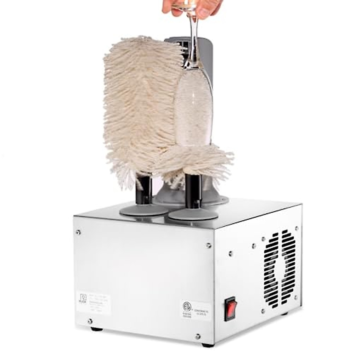 Blesk Glass Polisher - Wine Glass Polisher- Commercial Electric Machine - High Powered Heater & Microfiber Brushes - Safe & Hygienic for Restaurants