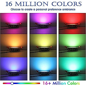 Smart Recessed Lighting 6 Inch, IC Rated Smart WiFi LED Recessed Lights, RGB & Cool & Warm White Dimmable Color Changing Downlight Work with Alexa/Google, Sync to Music,2700K-6500K,1100Lumen (6 Pack)