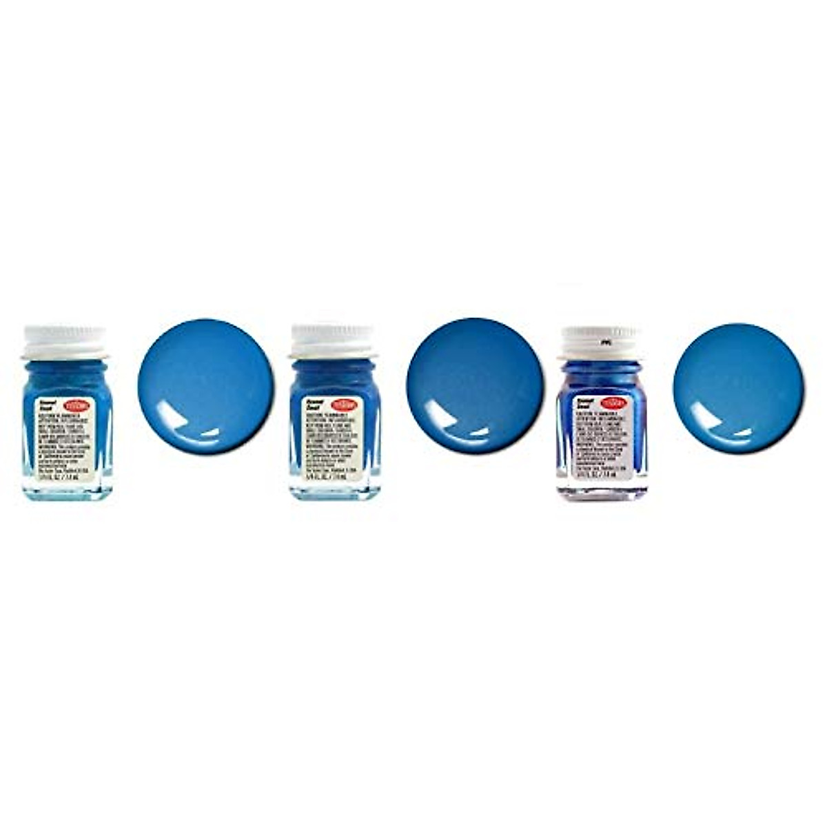 Testors Blue Enamel Paint Variety, Blue, Dark Blue, Metal Flake Blue, Sea Blue, Light Blue, Sky Blue, Artic Blue Metallic, Blue Fluorescent, Turquoise, Teal, and Thinner 1/4 oz (Pack of 11) - with MYD Paint Brushes
