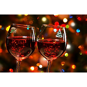 Simply Charmed Wine Charms and Magnetic Glass Markers Fun for Winter with Snowman, Snowflake, Puppy Dog and more - Set of 6