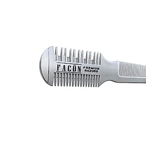 Facón Professional Hair Razor Comb Cutting Styling Thinning Texturizing Double Edge Shaper Razor + 10 Replacement Blades