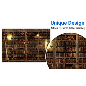 Funnytree 7x5FT Wizard Magic Bookshelf Photography Backdrop for Halloween Bookcase Dress Up Party Decor Ancient Library Background Photo Booth Prop