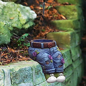 MagiDeal Resin Plant Pot, Pants Bonsai Planter Succulent Flowerpot Ornaments for Office Table Decoration