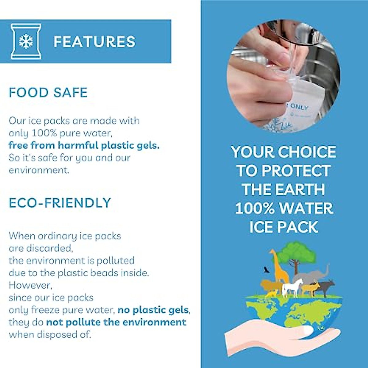 Insulated Lunch Bag with Zip Lock & Handle, Reusable Cool & Thermal Bags, Cooler Pouch, Hot & Cold, Ideal for Sandwich, Snack, Drink, Grocery, Camping (Medium_5 bags 9.8 x 11.0 inches + 5 Ice packs)