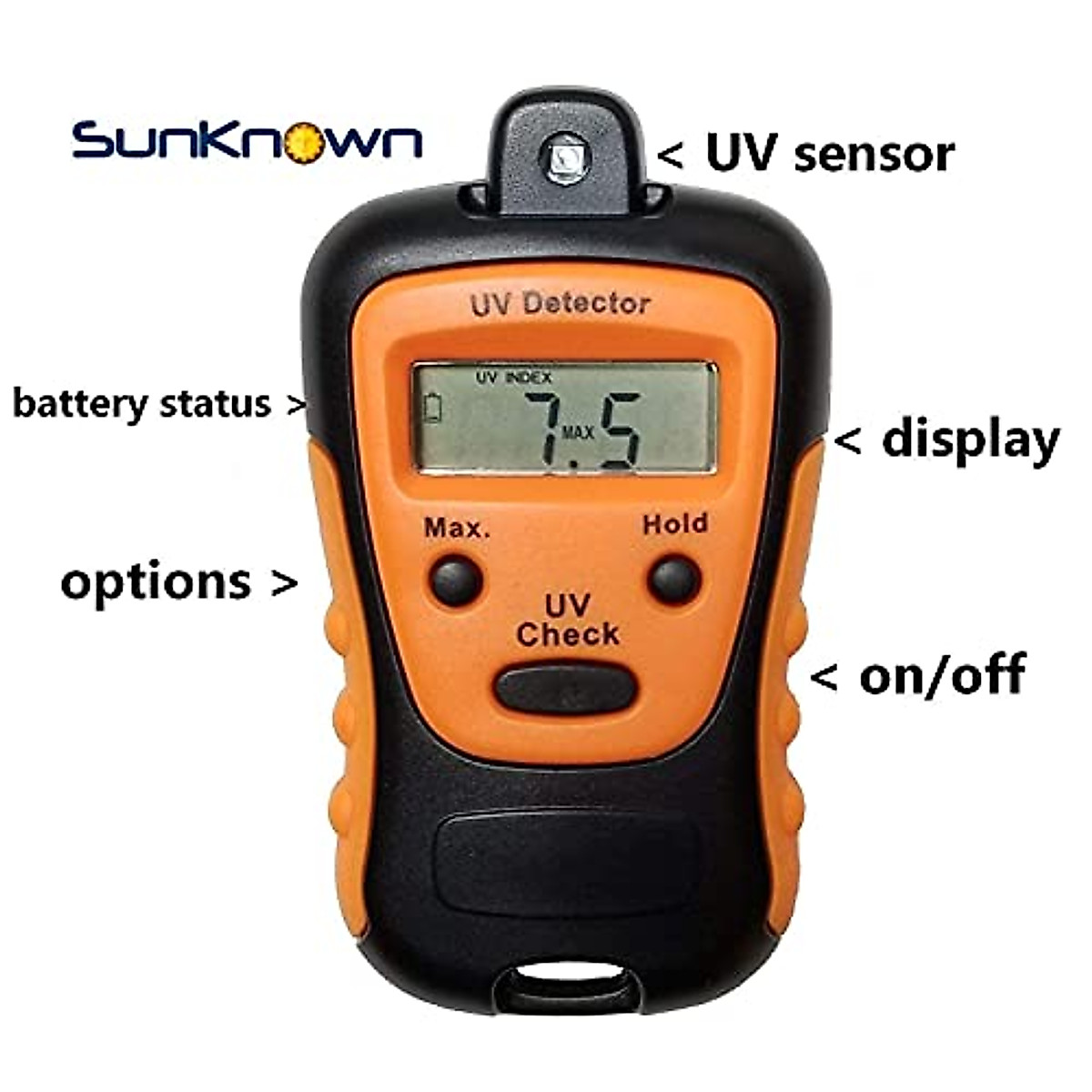 Sunlight Meter for Measuring Harmful Ultraviolet Solar Light Radiations - Portable UV Intensity Meter & UV Sun Light Strength Tester - Handheld Digital UV Index Sensor - by SunKnown