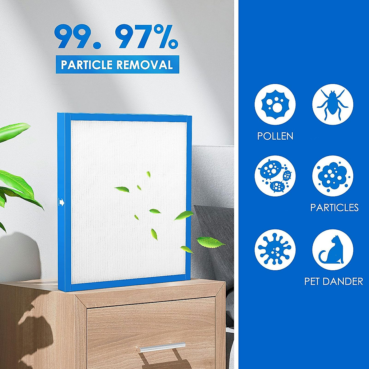 Cabiclean 2 Set Replacement Filter Compatible for HoMedics AF-20 AF-25 AP-20 AP-25 AF-20FL AF-25FL