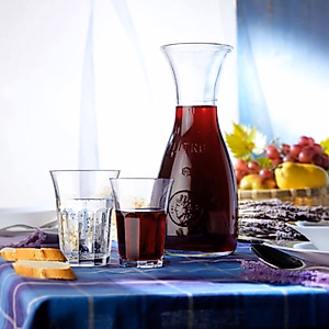 Bormioli Rocco Misura PZ Wine Carafe – Wide Mouth Clear Glass Carafe Pitcher For Water, Juice, Milk, Coffee, Iced Tea – Elegant Bistro Style Carafe Decanter With Authenticity Stamp – Made In Italy