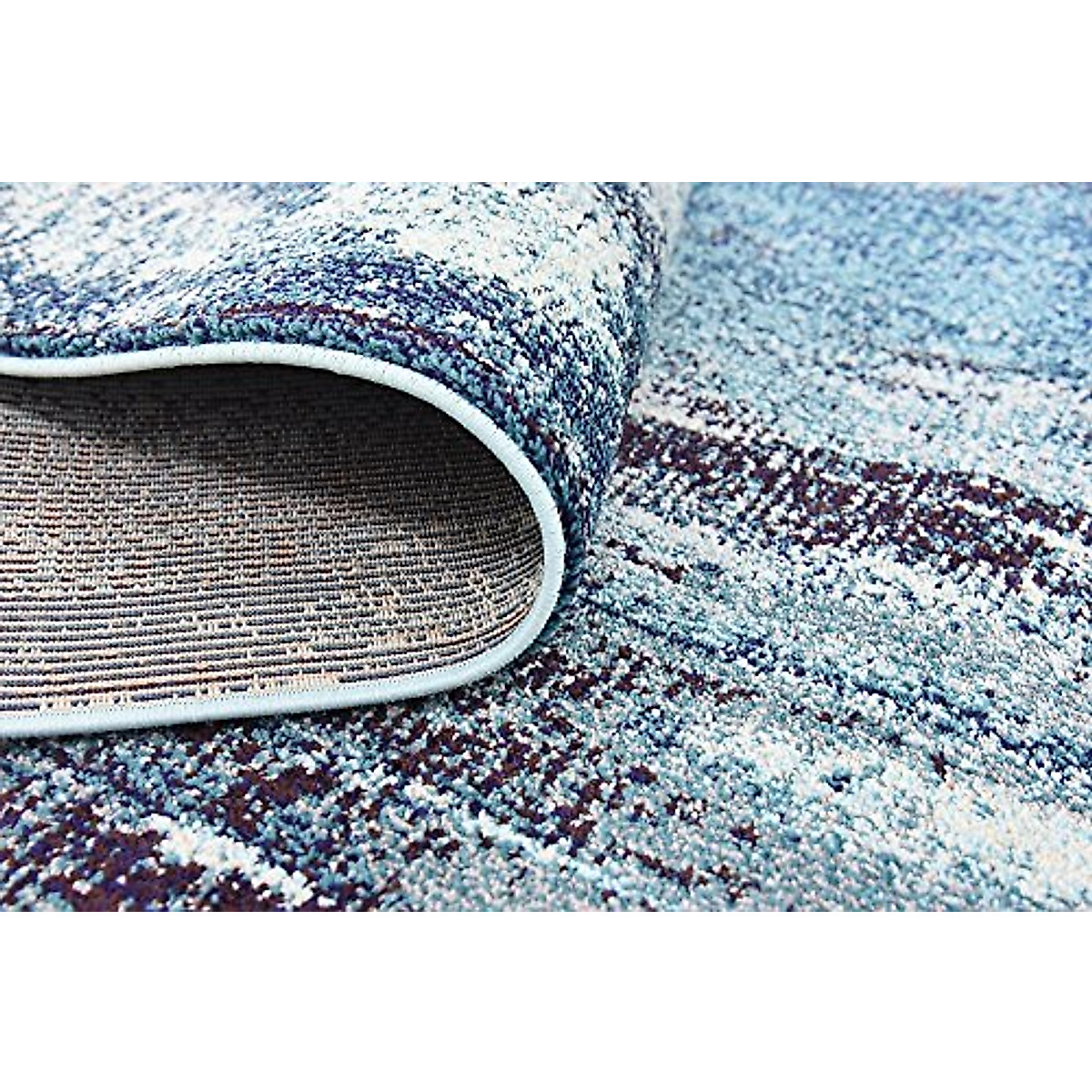 Unique Loom Jardin Collection Colorful, Vibrant, Abstract Watercolor Area Rug, Rectangular 7' 0" x 10' 0", Blue/Gray