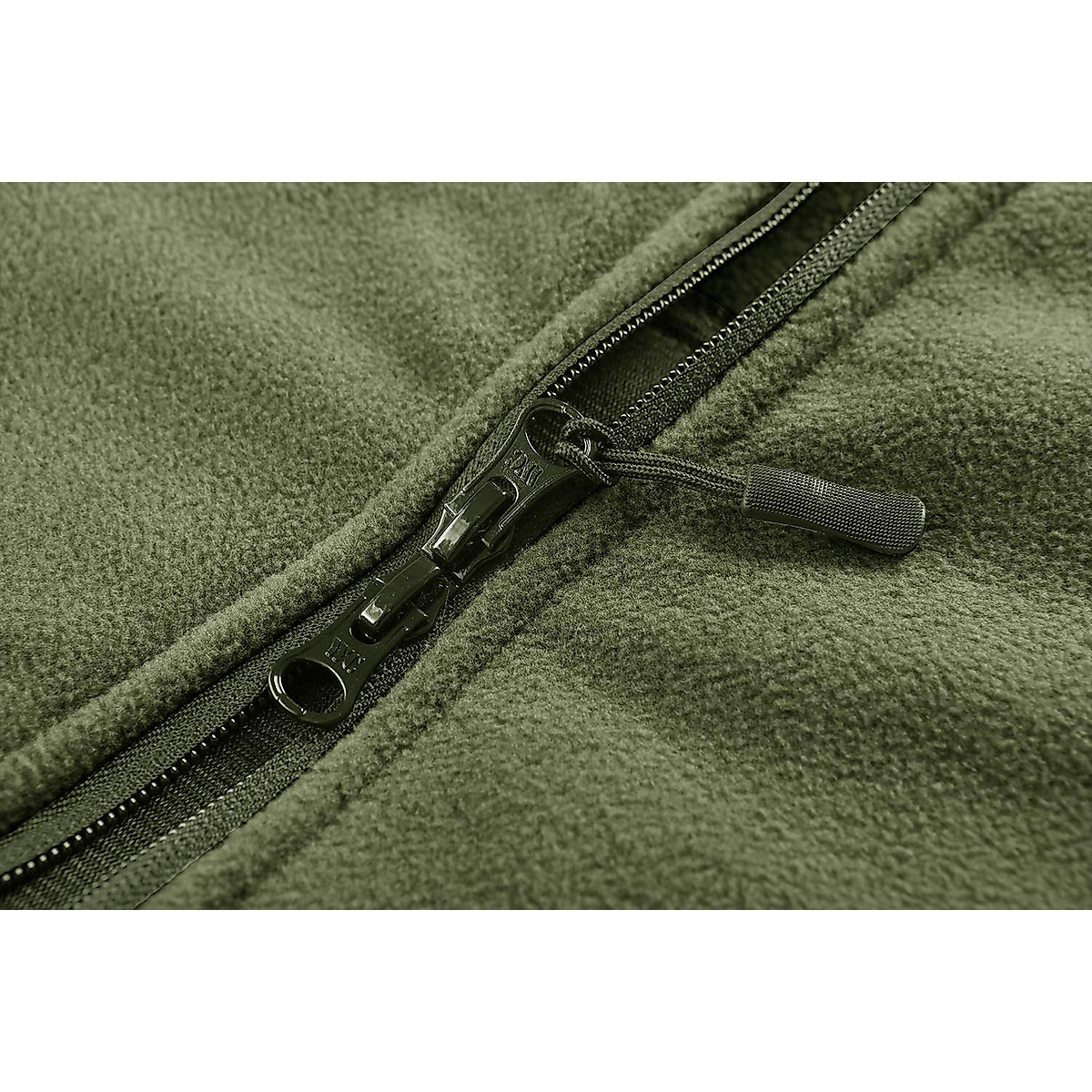 CRYSULLY Men's Tactical Front Zip Fleece Lining Hunting Mountaineering Jackets Windbreaker Coat Army Green