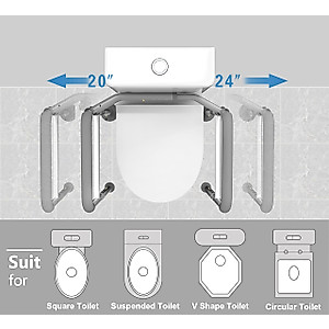 Delog Toilet Safety Rails 350 lb - Adjustable Toilet Safety Frame & Rails, Toilet Safety Rail for Elderly Adults, Toilet Handles for Seniors, Toilet Bars for Elderly & Handicap