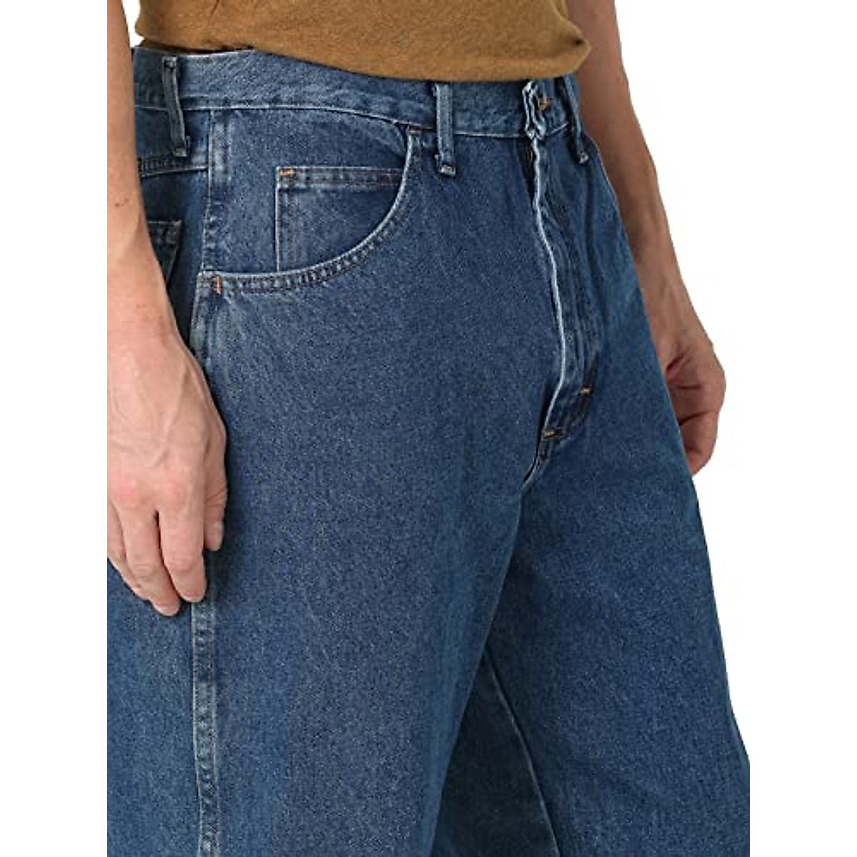 Rustler Men's Classic Relaxed Fit, Dark Stonewash, 38W x 30L