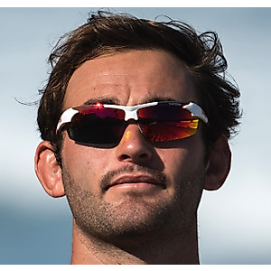 Tifosi Optics Track Sunglasses (White/Red, Smoke Red)