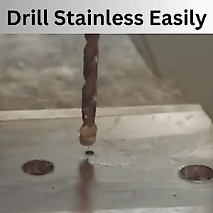 TTP HARD Drills 1/4 Drill bit - Cobalt Hardened bits for Drilling Hard Steel & Stainless, Heavy Duty Universal Drills for Cutting Tough Metal, Professional jobber Industrial 135 Degree Point