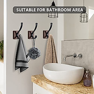 Wood Wall Hooks, 3 Pack Wall Hooks Heavy Duty, Rustic Wood Hooks Wall Mounted, Wall Hooks for Hanging Coat, Towel, Keys, Hat, Umbrella, Bag, Rag and Kitchen Utensils