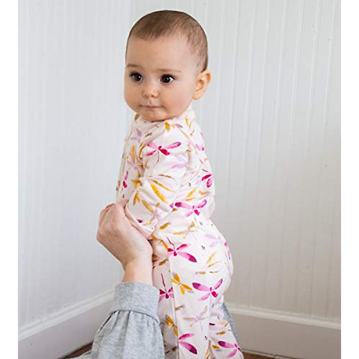 Burt's Bees Baby baby girls Romper Jumpsuit, 100% Organic Cotton One-piece Coverall and Toddler Footie, Dragon Fly Zip, 6-9 Months US