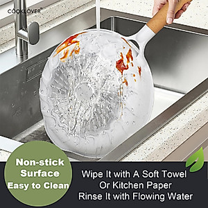 COOKLOVER Nonstick Frying Pan 100% PFOA Free Cookware Induction Skillet Stir Fry Pan (White, 7.9 inch)