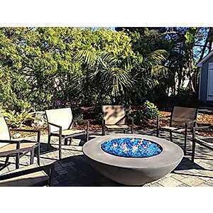 Skyflame 10-Pound Crushed Fire Glass for Fire Pit/Fireplace/Vase Fillers/Garden Landscapes/Resin Art, Sea Blue