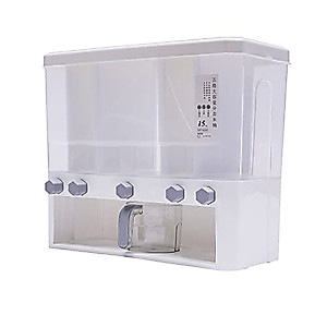 VPABES Kitchen Cereal Dispenser Rice Grain Dry Food Storage Container Rice Dispenser Rice Storage Dry Food Dispenser Grain Fruit Storage (5-Grid)