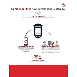 KUNA Craftsman Camera Porch Light - Outdoor Light with Video Camera, iOS/Android App Controlled, Push Notifications, Security & Alarm