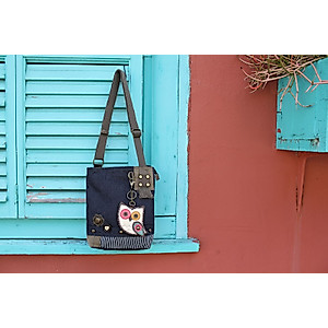 CHALA Patch Cross-Body Women Handbag, Canvas Messenger Bag, Metal Dragonfly - Brown