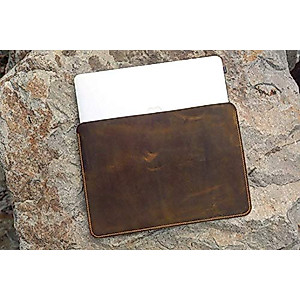 Handmade leather new macbook pro sleeve case for 13 14 15 16 inch macbook/vintage distressed leather macbook air 13 11 sleeve case MACX05S