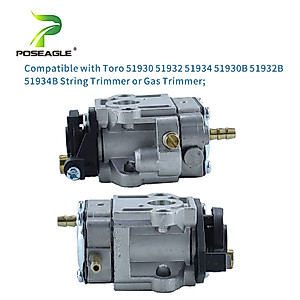 POSEAGLE 3074502 Carburetor for Toro 51930, 51932, 51934, 51930B, 51932B, 51934B String Trimmers and RedMax BC 250, BT 250, HE 250 F Brush Trimmers