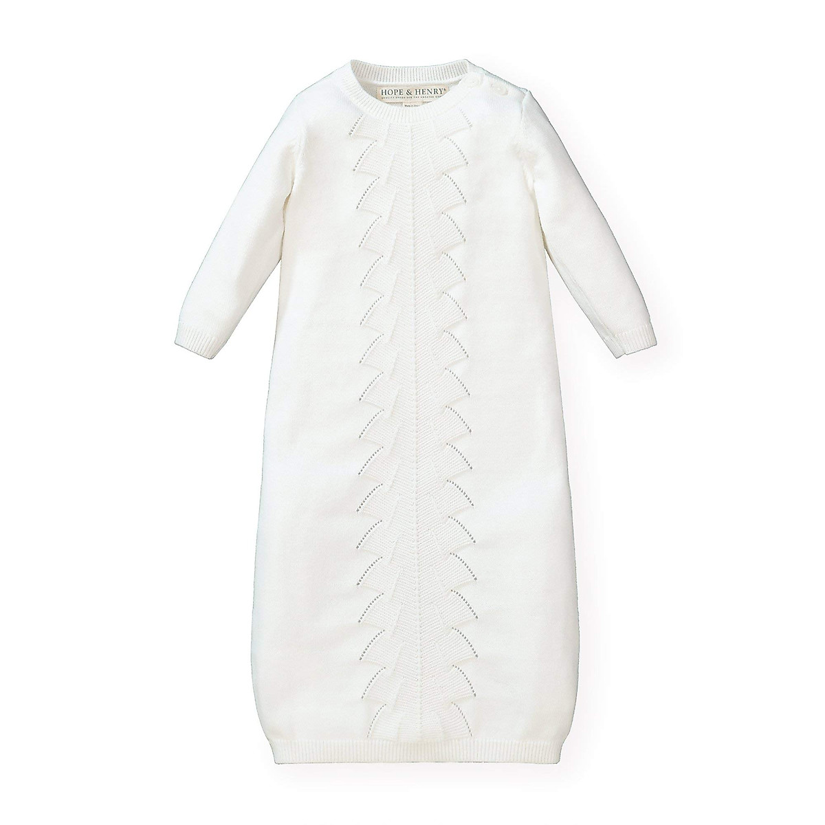 Hope & Henry Baby Sweater Gown and Bonnet Set