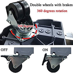 CASIMR Plant Caddy with Wheels, Heavy Duty 440lbs Capacity Rolling Plant Stand, 15-19 Inch Adjustable Indoor Outdoor Plant Dolly, Round Plant Roller Base Flower Pot Rack Holder Trolley Casters Tray