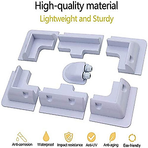 Solar Panel Brackets White ABS Solar Panel Mounting Brackets 7 Drill-Free Corner Bracket Support Kit for Wood Frame RV Boat Campers Caravans Hood (Corner Bracket,Side Bracket,Cable Entry Gland)