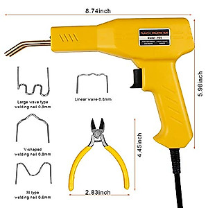 50W Hot Staplers Machine, Snnetwork Professional Car Bumper Crack Repair kit Welding Machine Set, Handy Plastics Welders Garage Tools, Hot Thermal Stapler Welder Gun Garage Repair Tools, Yellow