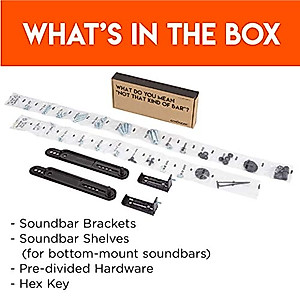 ECHOGEAR Sound Bar Monting Bracket For Under TV - Adjustable Height & Depth for Max Compatibility Between TV & Soundbar - Dolby Atmos Compatible & Works with with LG, Vizio, Bose & More