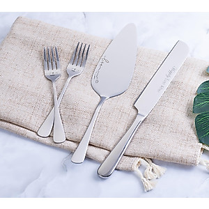 iooiluxry Cake Cutting Set for Wedding, Wedding Cake Knife and Server set Silver Cake Cutter Set and Pie Server Spatula for Wedding Anniversary Birthday Christmas Gifts (Silver)