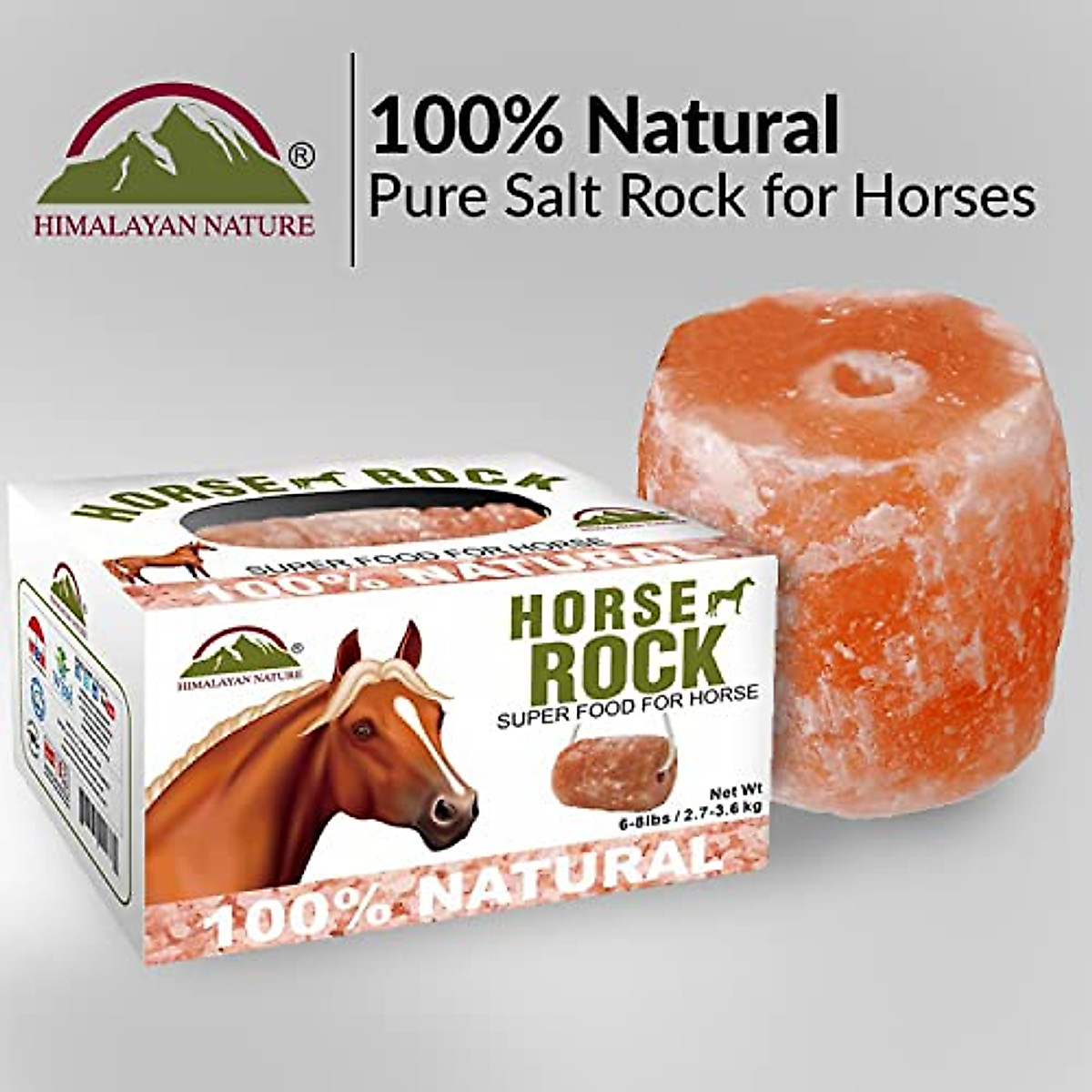 Himalayan Nature Horse Rock Salt, Animal Lick Salt - 8lbs, Elk