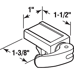 Prime-Line U 10547 7/8 In. White-Painted Diecast Vinyl Patio Door Lock with Adjustable (Single Pack)