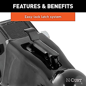 CURT 25330 Channel-Mount Adjustable Trailer Coupler, 2-5/16-Inch Hitch Ball, 14,000 lbs , Black