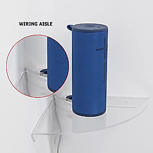 Cosmos 2 Pcs Acrylic Wall Mount Floating Corner Shelves Quarter Round Shower Shelf Hanging Corner Shelves Wall Storage Display Organizer for Bathroom Kitchen Bedroom Living Room (Transparent Clear)