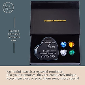 Memorial Gifts - A Truly Unique Bereavement or Grieving Gift - 4 Hand Carved Stone Reminders for Each Passing Season - A Beautiful Remembrance Gift or Sympathy Gifts for the Loss of a Loved One