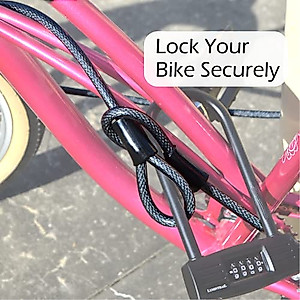 Lumintrail 12mm (1/2 inch) Heavy-Duty Security Cable, Vinyl Coated Braided Steel with Sealed Looped Ends (4', 7', 10', 15' or 30') (7-FT)