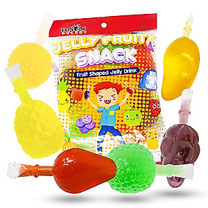 Fusion Select Jelly Fruit Snack Jelly Fruits Hit or Miss Challenge - Fruit-Shaped Jelly- Assorted Flavors, Strawberry, Orange, Apple, Pineapple, Grape, Mango (1 Bag)