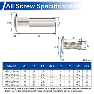 MroMax M5 Binding Screw, M5 x 20mm Nickel Plated Carbon Steel Cross Head Chicago Screw Binding Post Screw Kit for DIY Leather Decoration and Scrapbook and Photo Albums Bookbinding 10Pcs